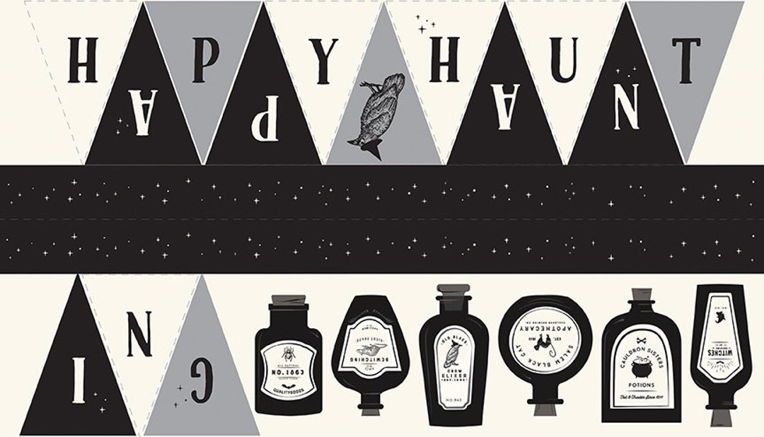 Sophisticated Halloween - Potion Bunting Panel 24" X 42" - Designed by ...