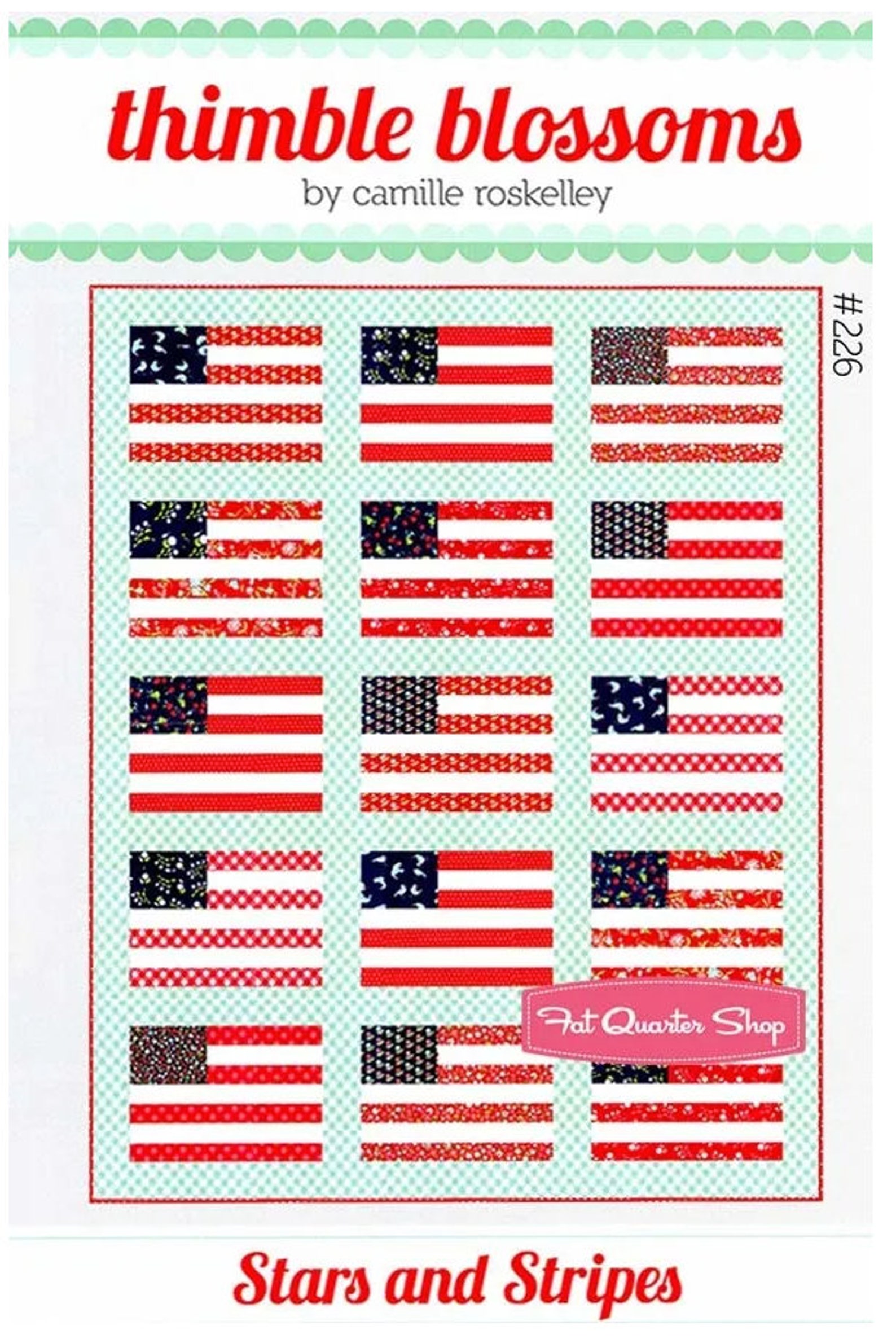 Star and Stripes Beachy Quilt Kit Pattern by Thimbleblossoms - Etsy