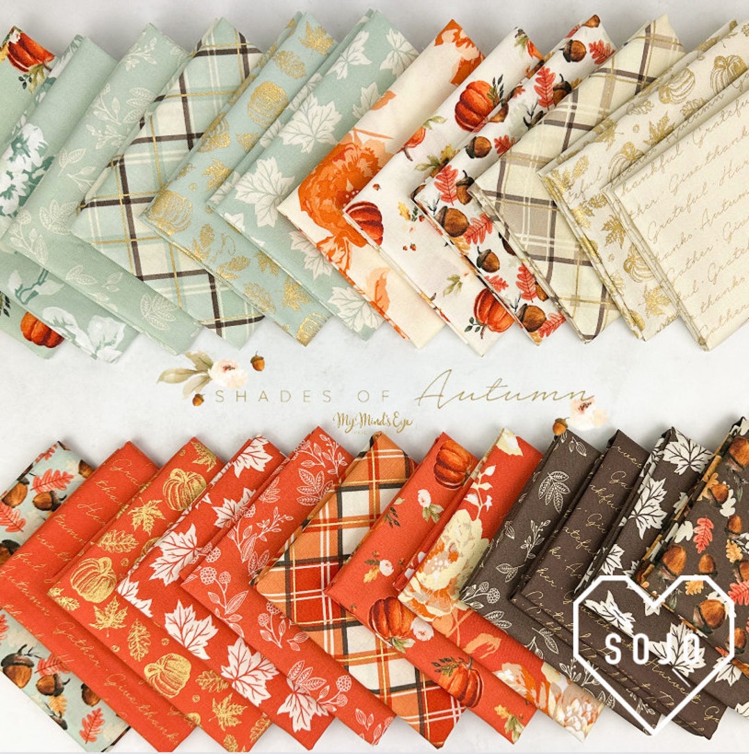 Shades of Autumn Bundles Designed by My Mind's Eye for Riley Blake Designs 24 Pieces Half Yard ...