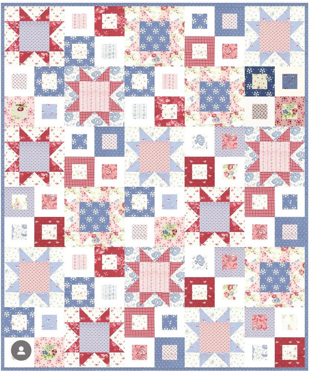 Abigail Quilt Kit - Pattern by Splendid Speck - Made With Hollyhocks and Roses by Bunny Hill ...