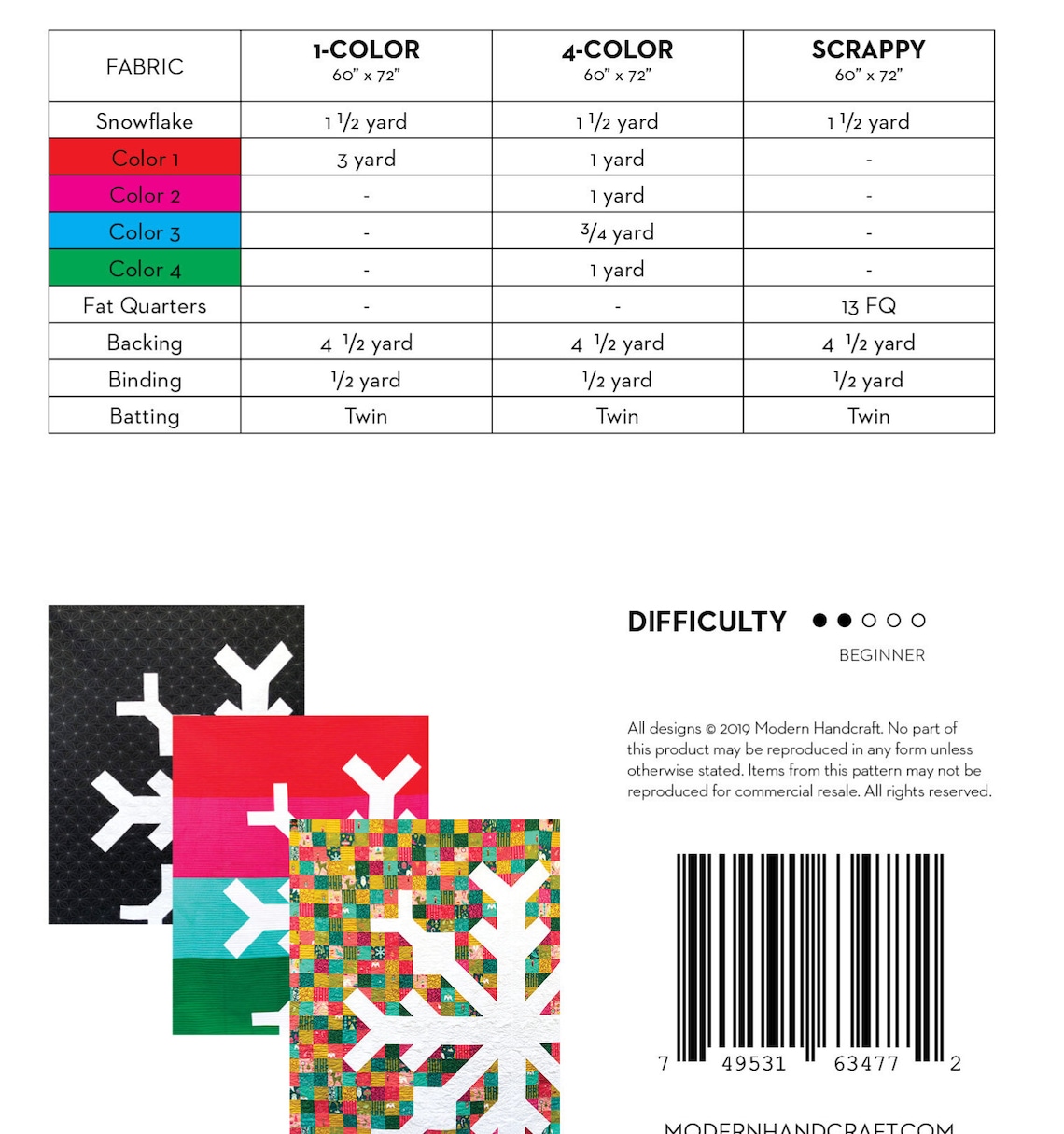 Snowflake Quilt Kit Buffalo Plaid Version in Grey Black - Etsy