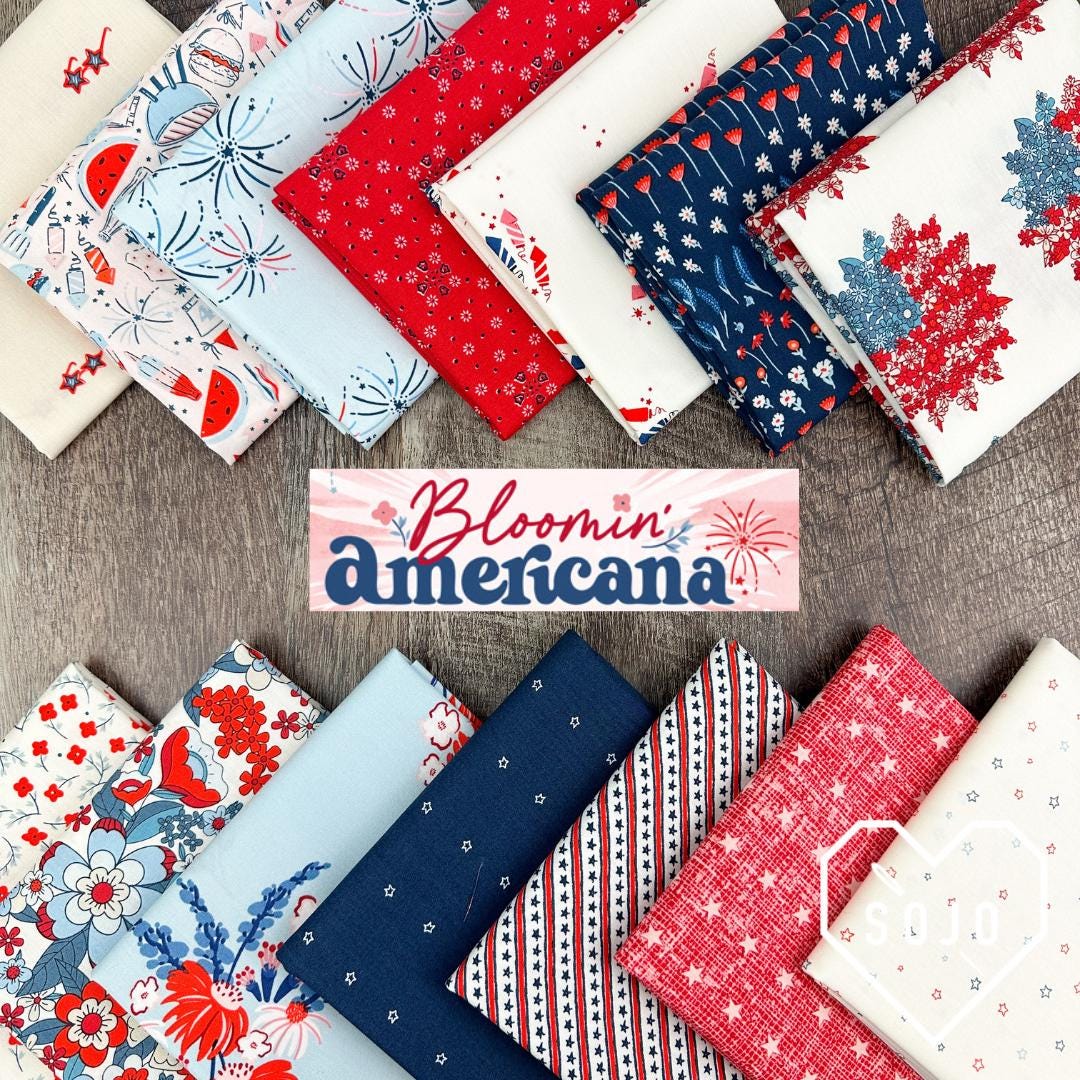 Bloomin' Americana Bundles - Designed by AGF - 100% Cotton - 14 Prints ...
