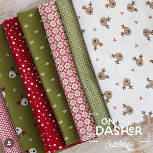 On Dasher the Herd Red 55663 12 Designed by Sweetwater for Moda Fabrics ...