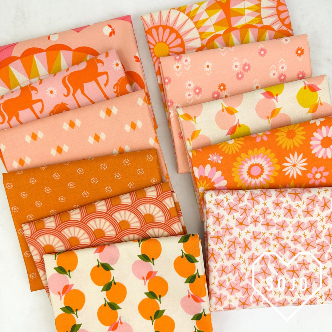 Ruby Star Sunny Day Mini Bundle - 100% Cotton- 11 Pieces - Fat Quarters ...