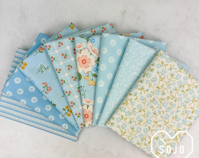 Dainty Meadow Blue Color Way Fat Quarter Bundles - Manufactured by Moda ...