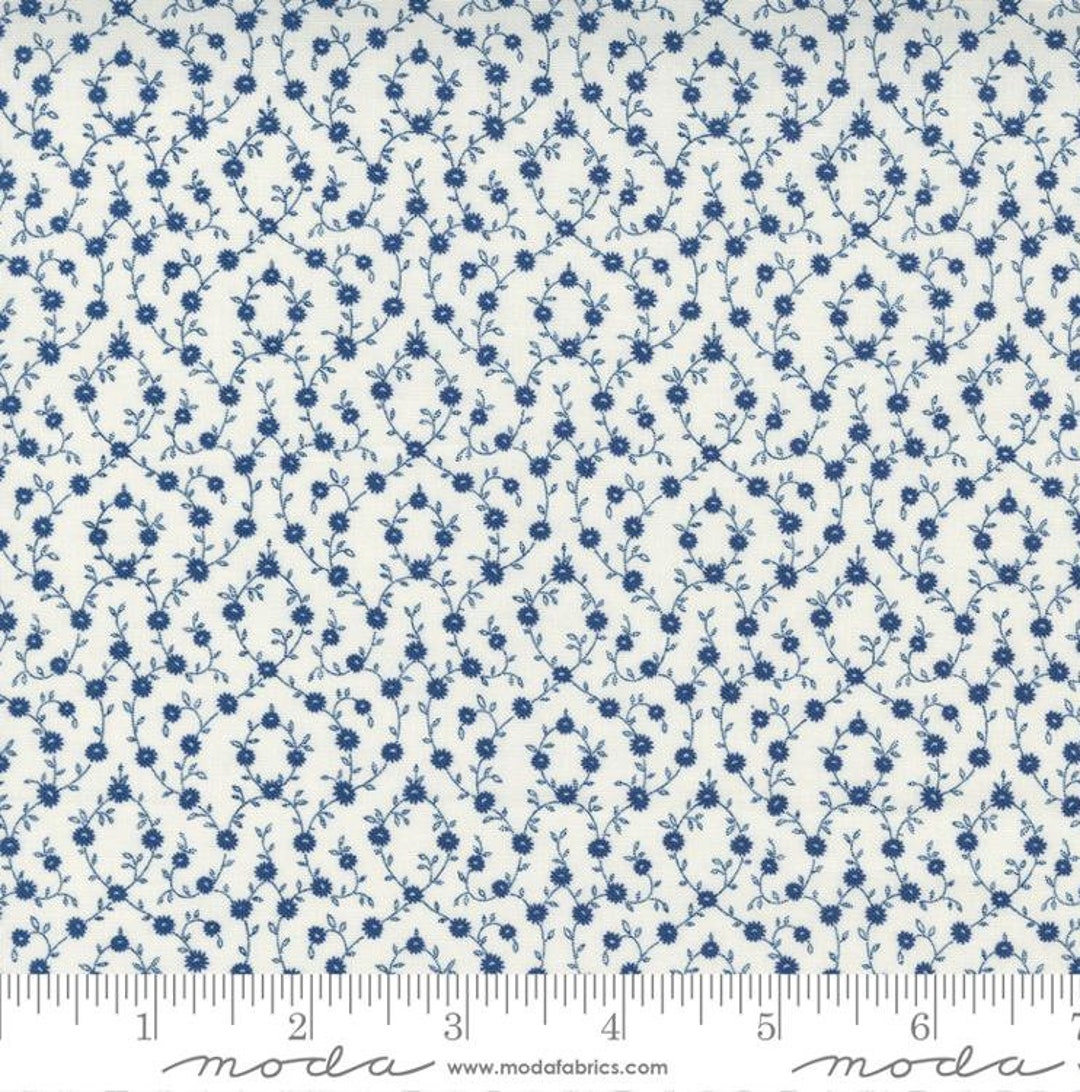 Belle Isle Calico Cream Navy 14926 22 by Minick & Simpson for Moda ...