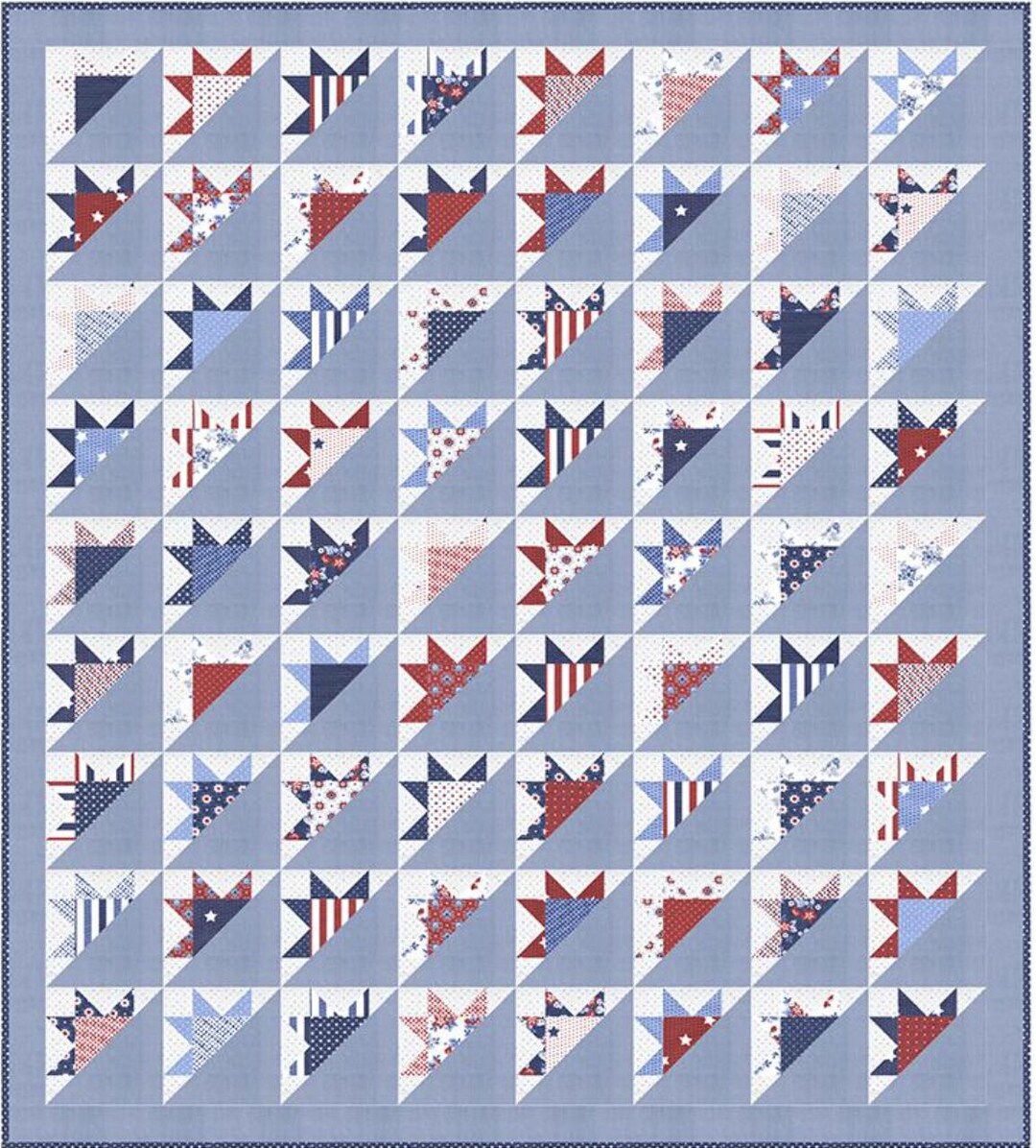Star Spangled Boxed Quilt Kit - Fabrics by April Rosenthal - Finished ...