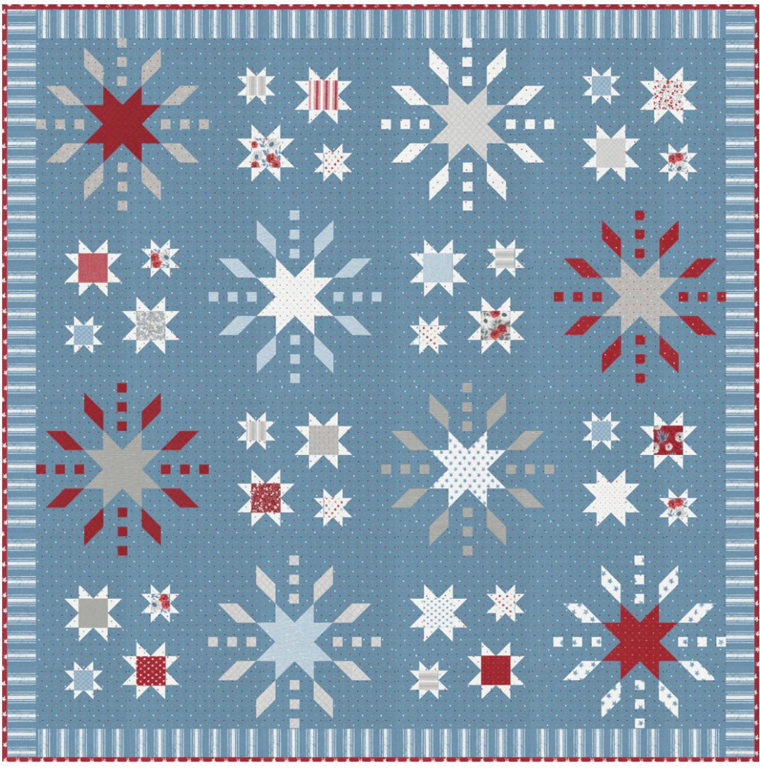 Grand Finale Quilt Kit With Blue Background Designed by Lella Boutique ...