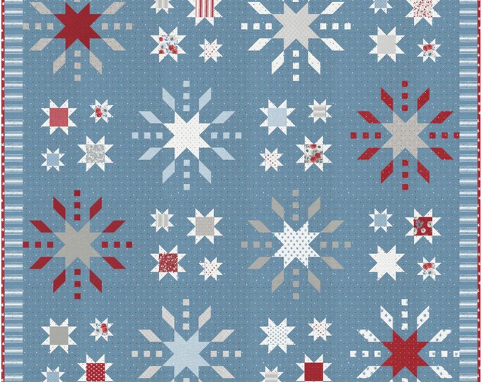 Grand Finale Quilt Kit With Blue Background - Designed by Lella ...