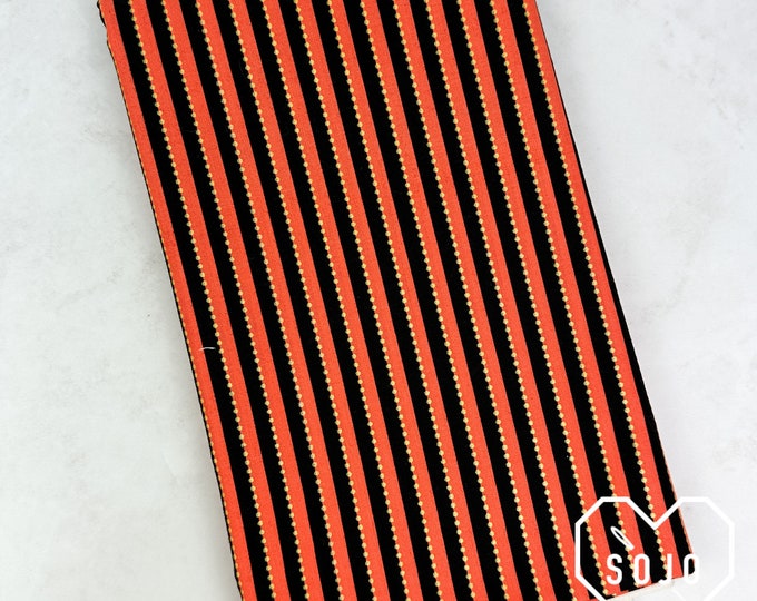 Halloween Destash Cut - Orange and Black Metallic Dot Stripe - New Tiny ...