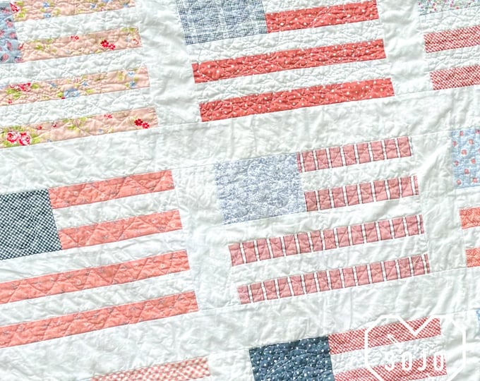 Stars and Stripes Beachy Quilt Kit - Fabric Curated at Sojo - Finished ...
