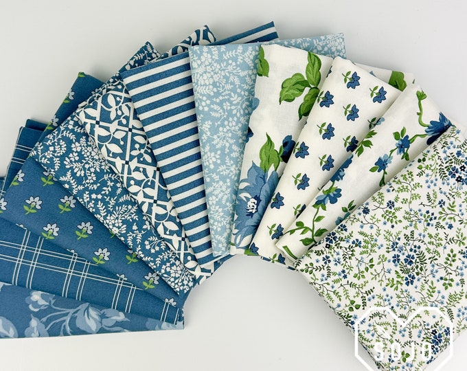 Camille Roskelley Light and Medium Blue Color Way Fat Quarter Bundle ...