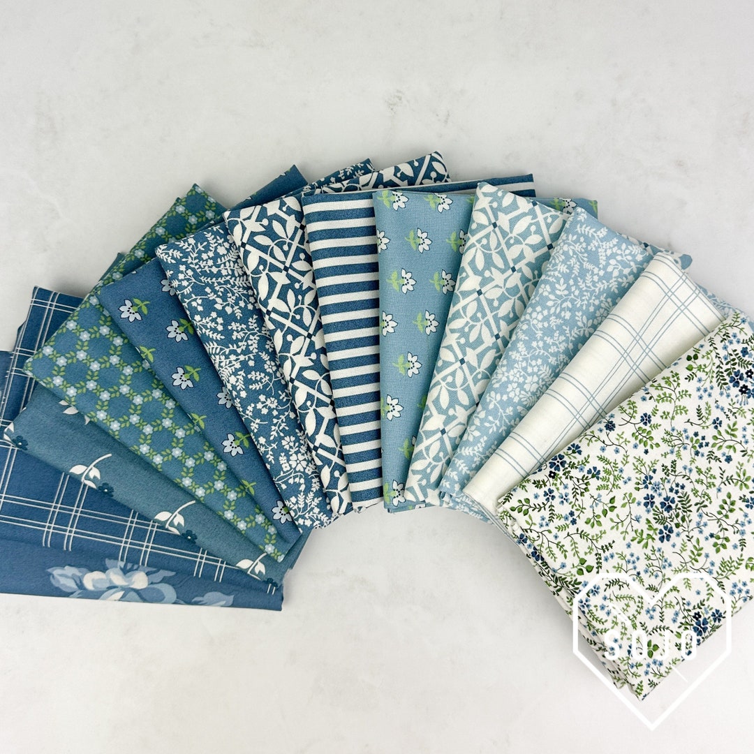 Camille Roskelley Light and Medium Blue Color Way Fat Quarter Bundle ...