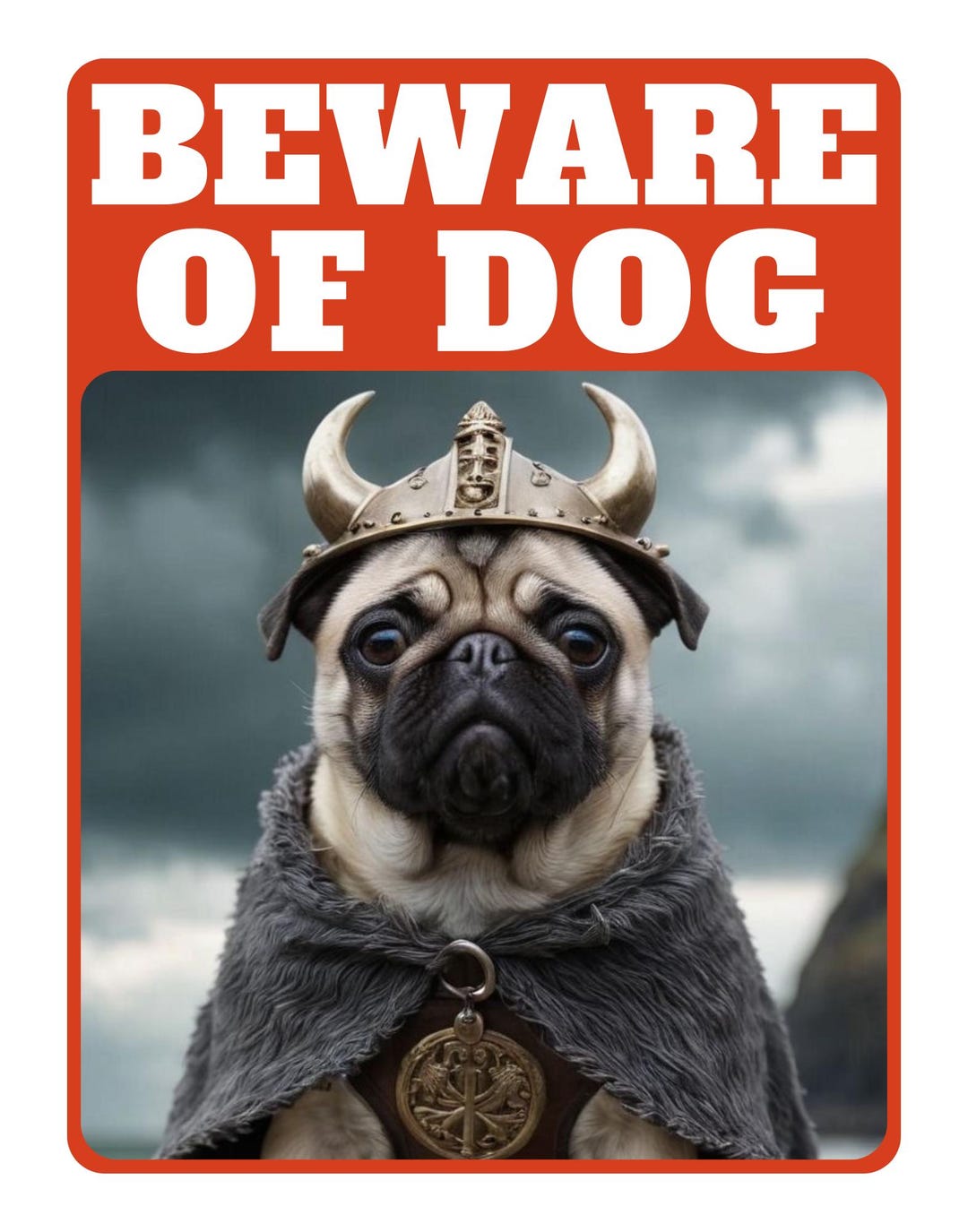 Personalized Beware of Dog Photo Sign, Custom Unique Pet Portrait Sign ...