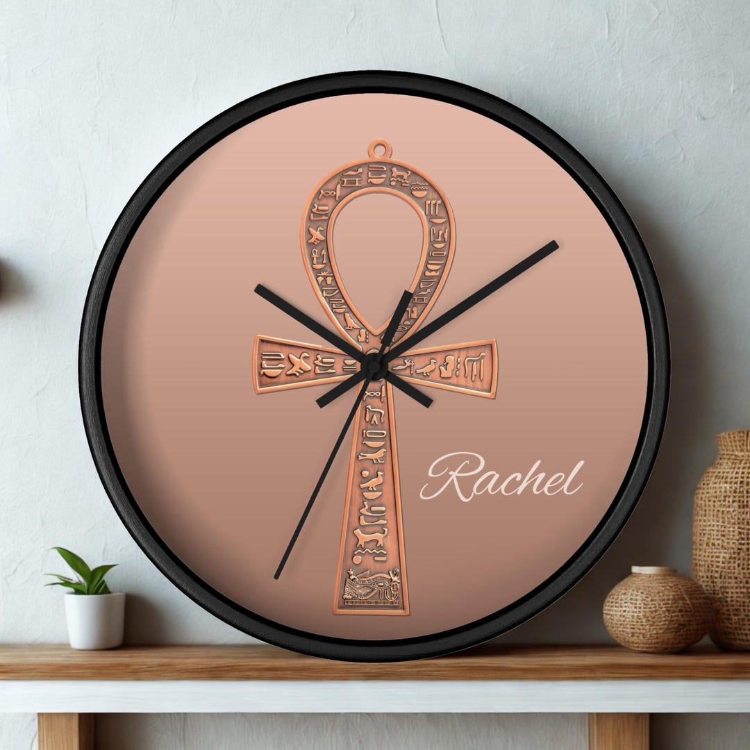 Ancient Egyptian Ankh Wall Clock: Personalized Spiritual Home Decor ...