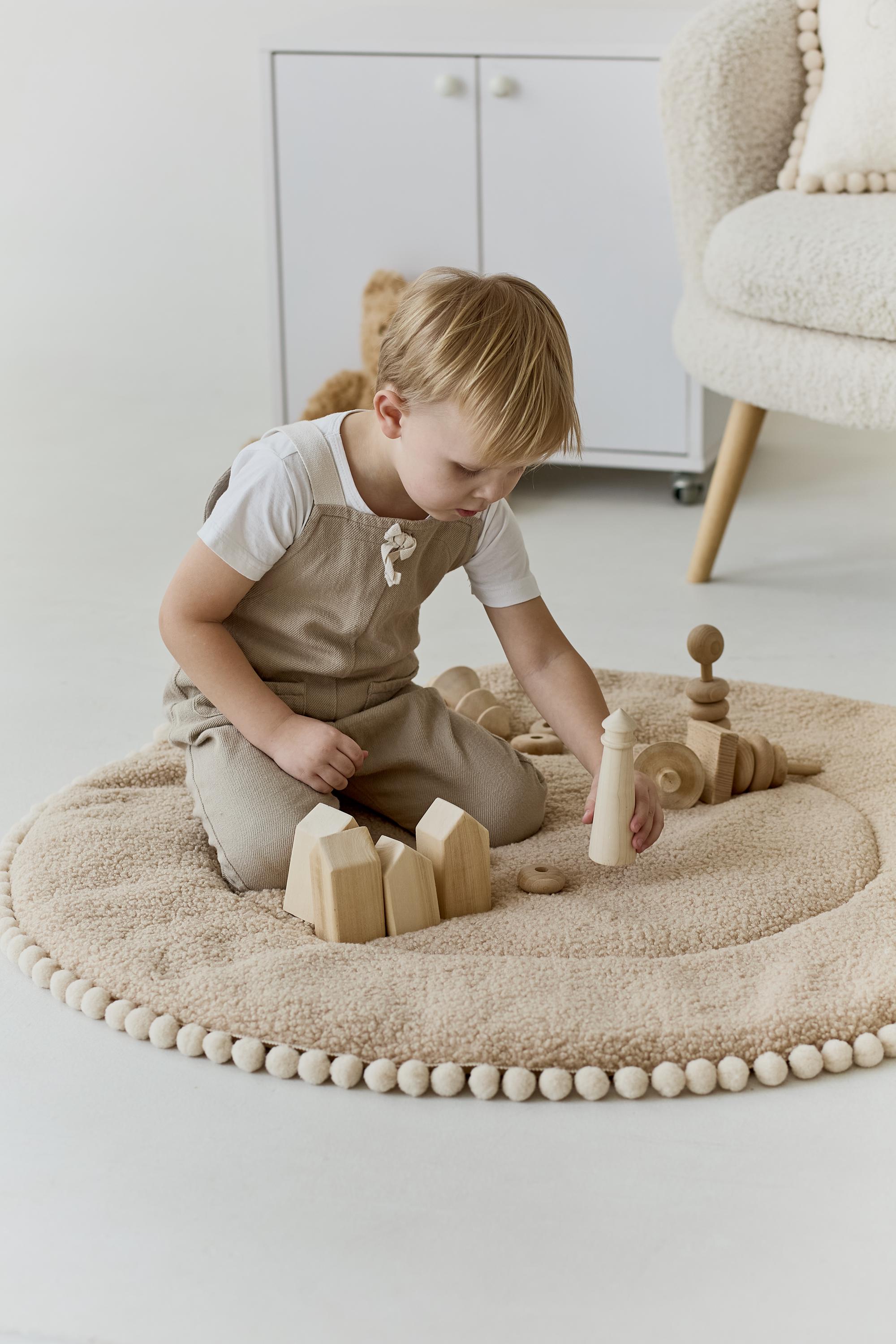Brown Play Mat, Baby Gifts Shower, Round Baby Play Mat, Bouclé Children ...