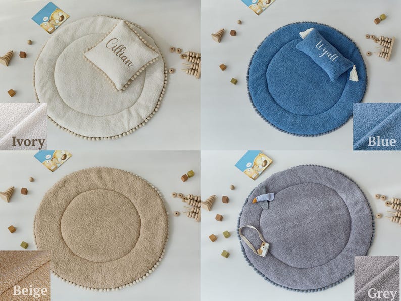 Brown Play Mat, Baby Gifts Shower, Round Baby Play Mat, Bouclé Children ...