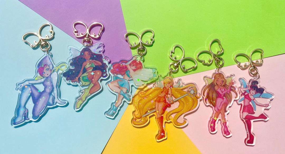 2000's Nostalgic Fairy Keychains - Sparkly 3.5" Keychains - Etsy