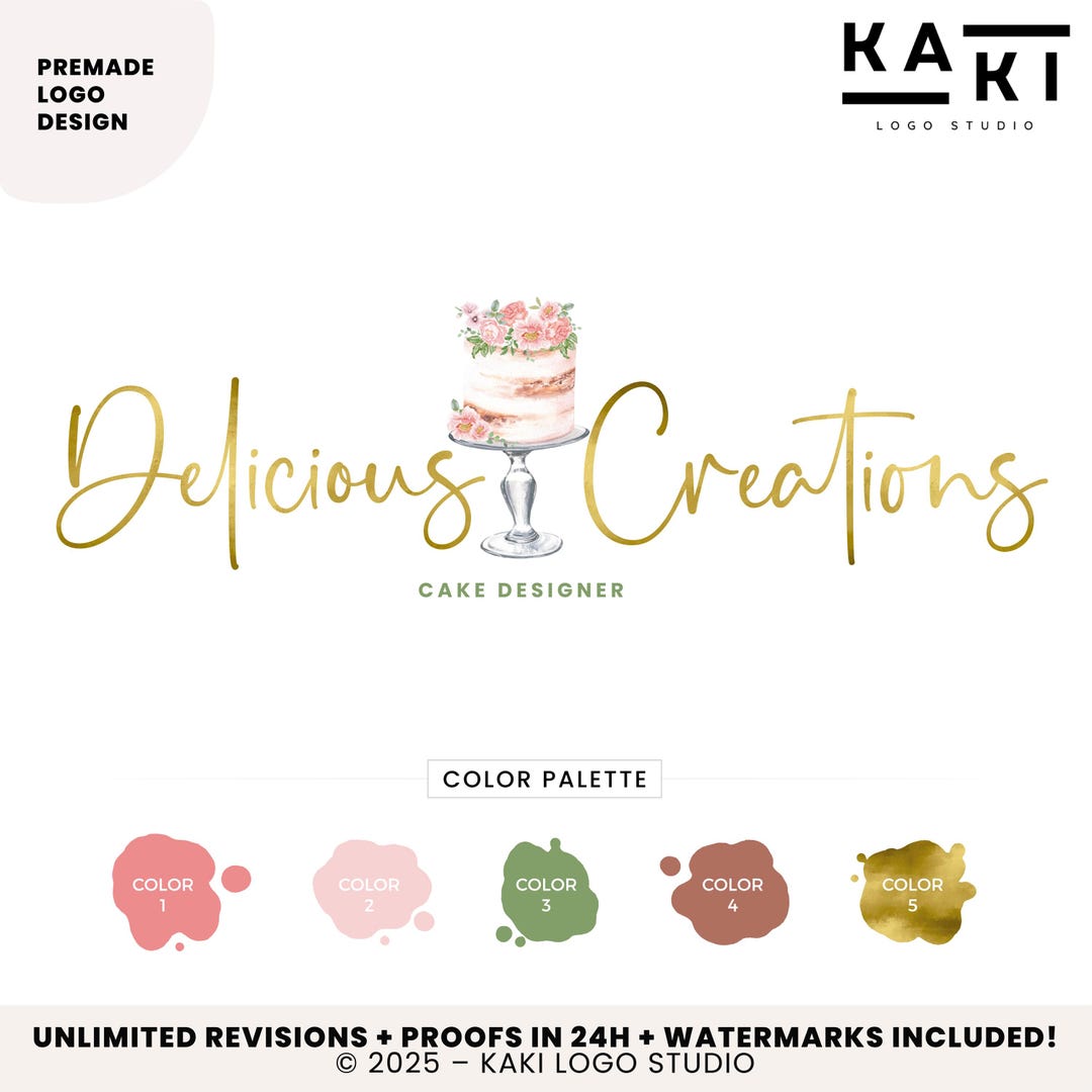 Bakery Logo, Cake Logo, Baker Logo, Cake Stand Logo, Desserts Logo ...