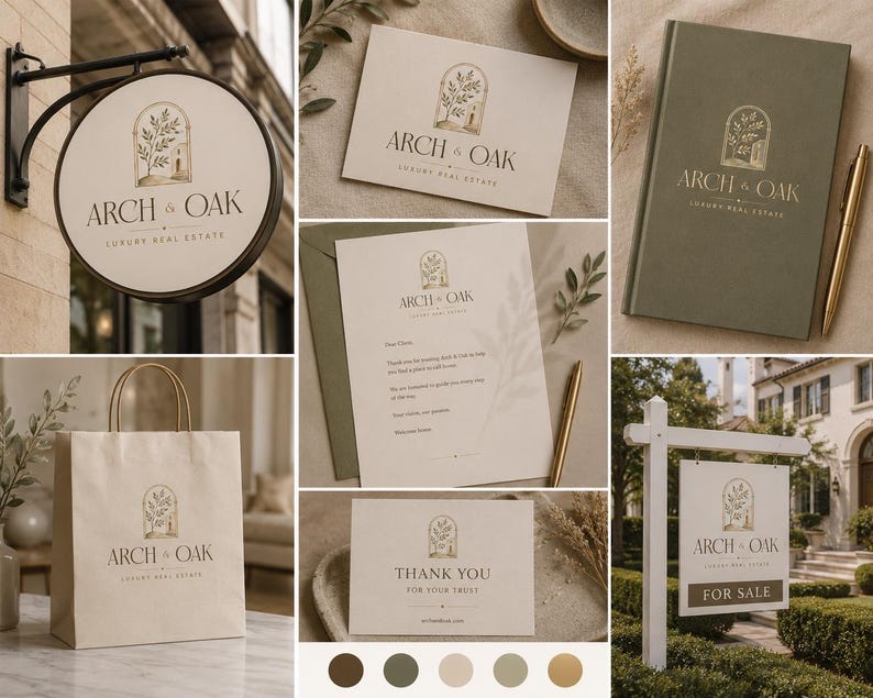 Watercolor Realtor Logo, Feminine Branding, Real Estate Design (digital ...