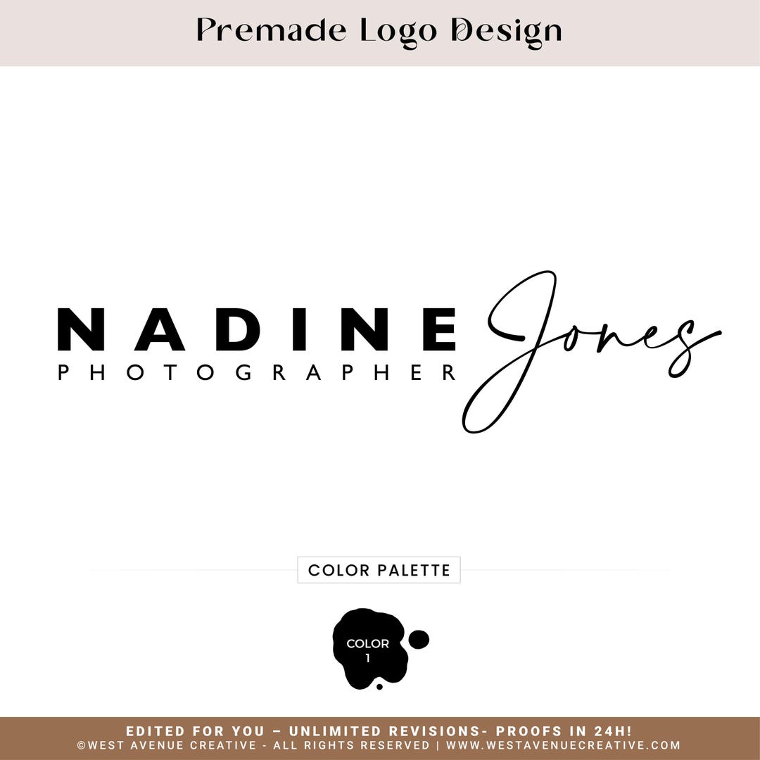 Minimalist Text Logo Design: Photography, Boutique Branding - Etsy