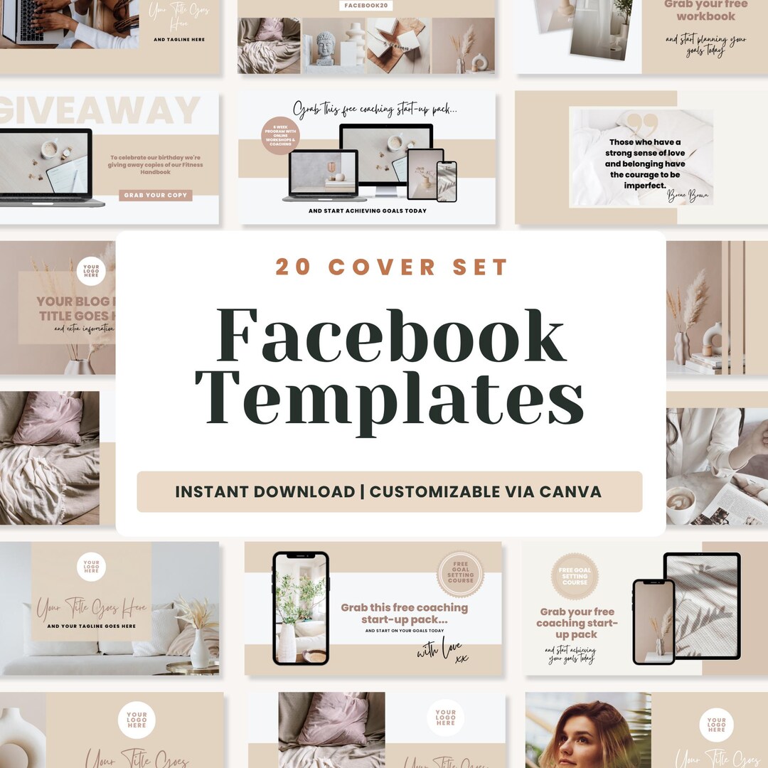 Editable Facebook Cover Templates for Coaches: Canva Banner Designs ...