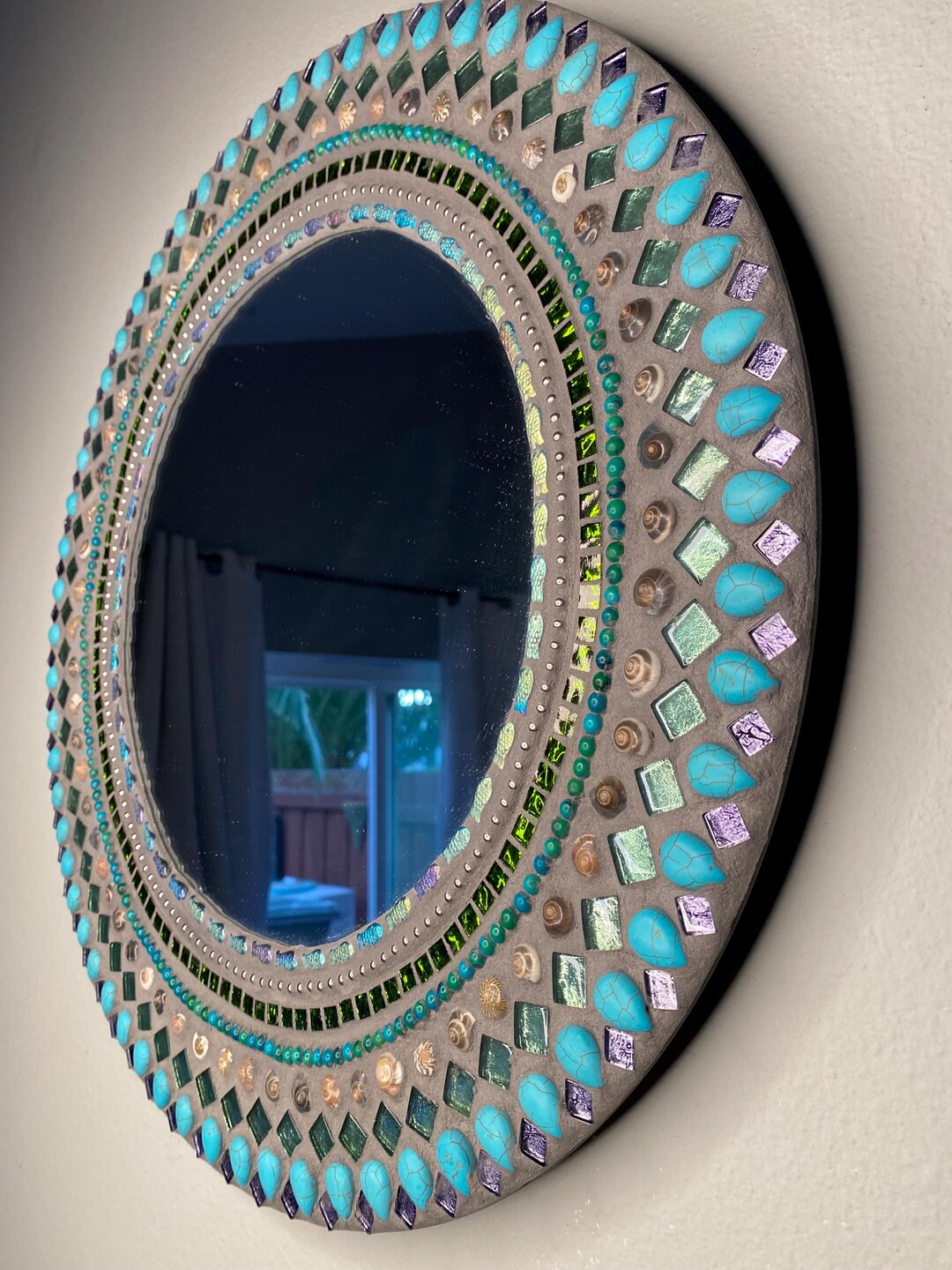 Mosaic 17 1/2” Round Mirror - Etsy