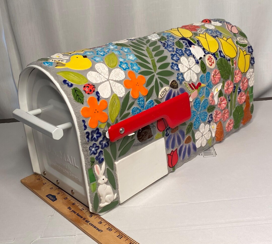 Large Floral Boho Mosaic Mailbox - Etsy