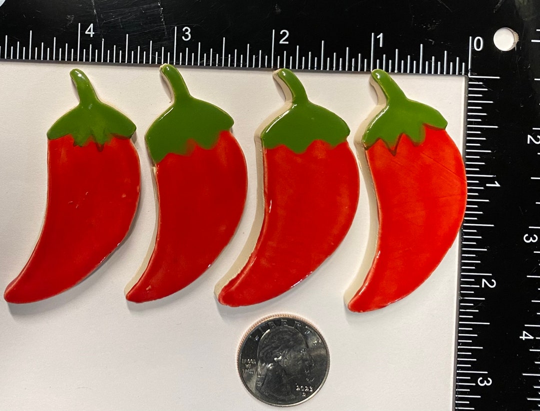 4 Ceramic Chili Peppers - Etsy