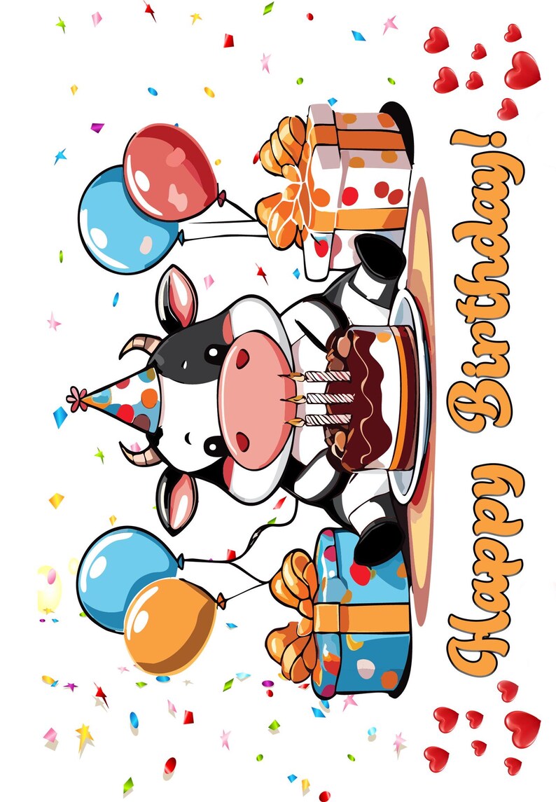 Happy Birthday Cow - Etsy