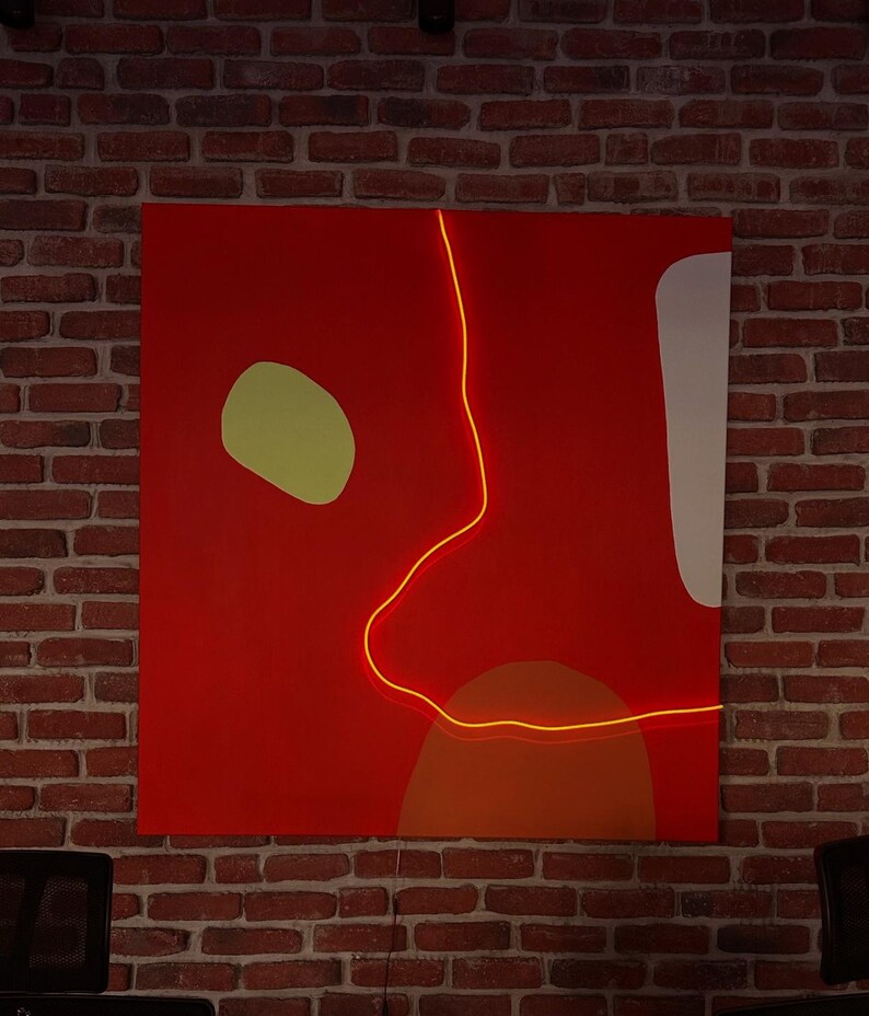 Neon Canvas Painting | Neon Wall Decor | Handmade Painting | Art Neon ...