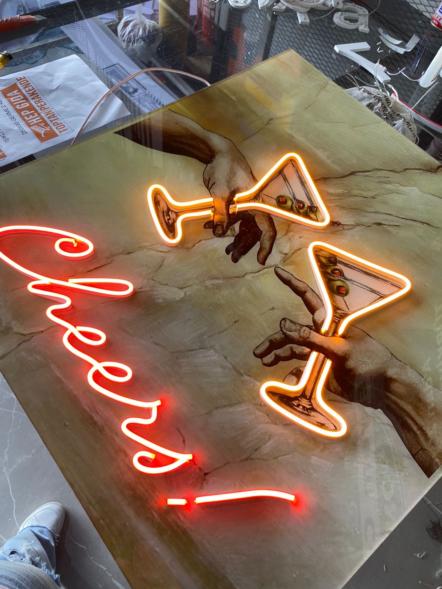 Neon Painting Sign, Neon Wall Decor, Frame Painting, Art Neon Painting ...