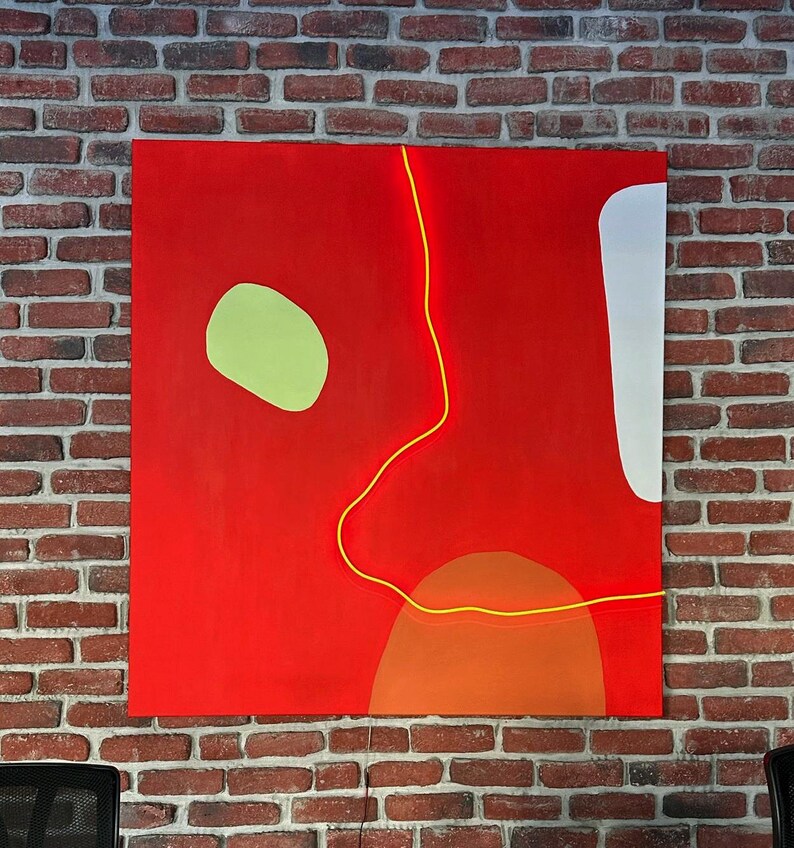 Neon Canvas Painting | Neon Wall Decor | Handmade Painting | Art Neon ...