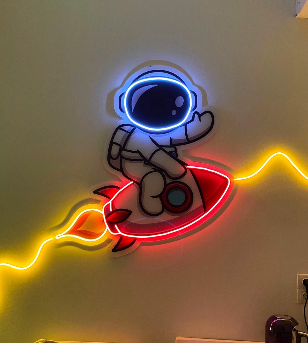 Neon Painting, Neon Wall Decoration, Space and Neon, Art Neon Painting ...