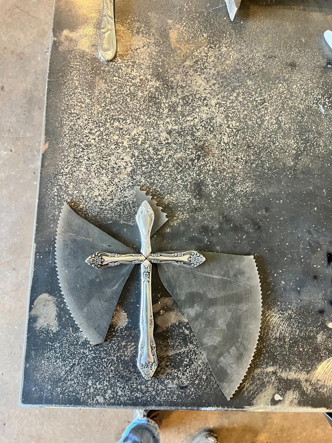 Handmade Silverware Cross - Etsy