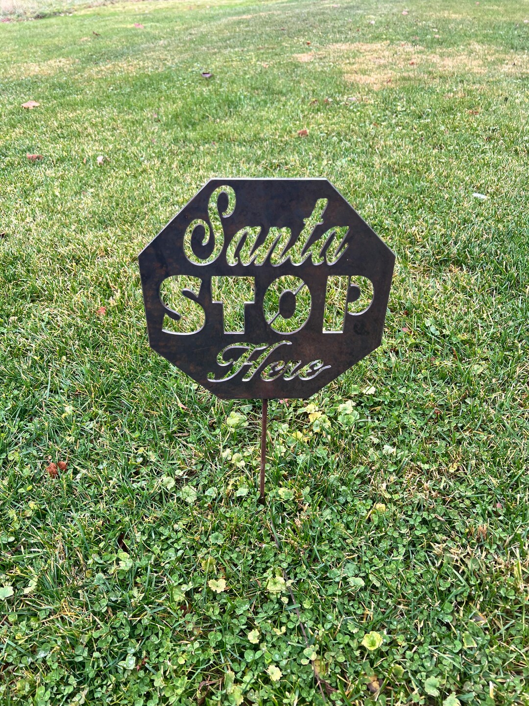 Metal Santa Stop - Yard Sign - Etsy