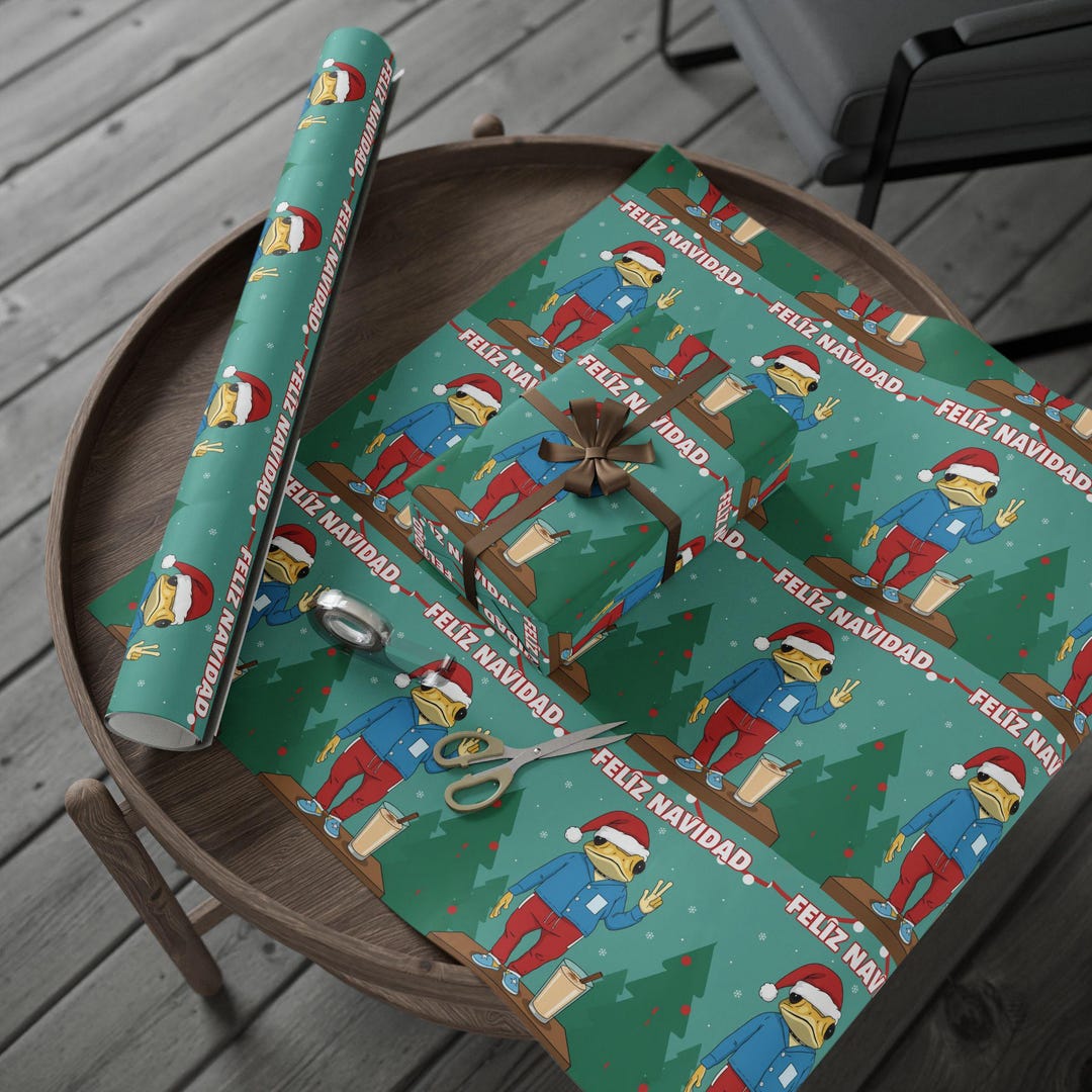 Boricua Sapo Concho Christmas Wrapping Paper, Illustrated Gift Wrap ...
