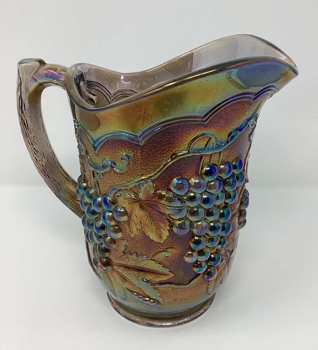 Vintage Imperial Glass Peacock Smoke Lemonade Pitcher - Etsy