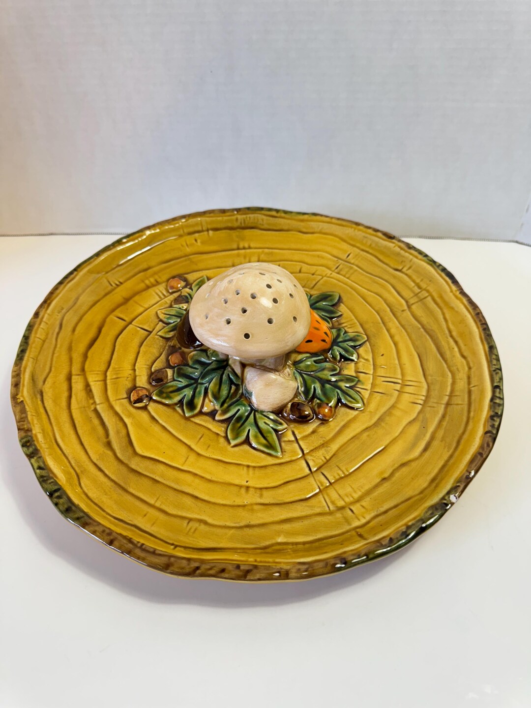 1970's Lefton MCM Merry Mushroom Appetizer Dessert Hors D"oeuvres Tray ...