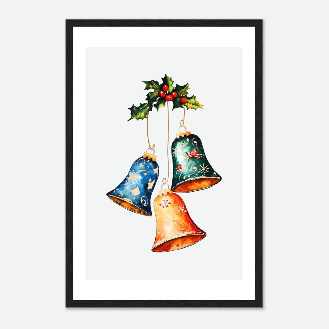 Jingle Bells Poster, Christmas Holly Print, Nursery or Childs Bedroom ...