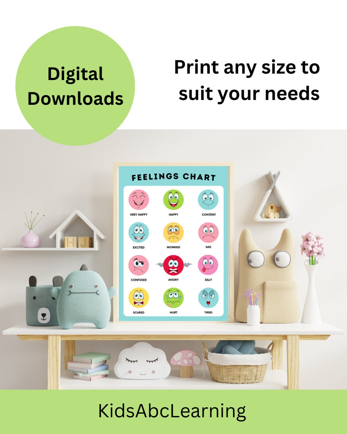 Printable Classroom Feelings Chart Emotion Regulation Chart Autism ...