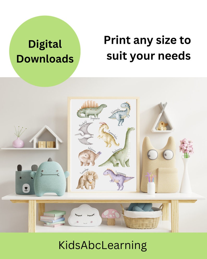 Printable Dinosaur Poster Dino Poster Vintage Dinosaur Poster Dinosaur ...