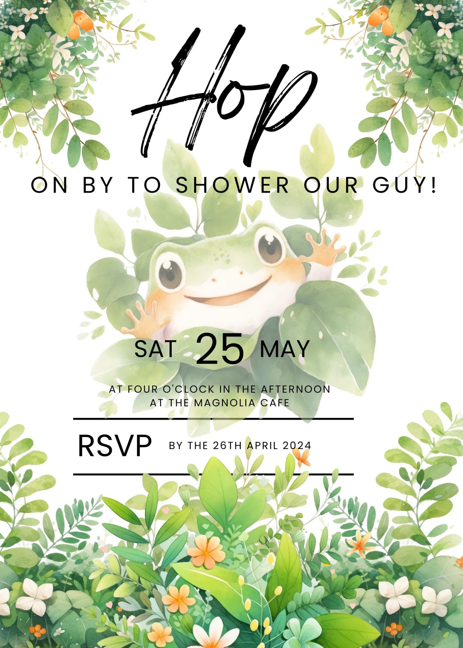 Textless 5x7 Frog Invitation, Frog Wall Art, Wall Art, Frog, Baby Frog ...