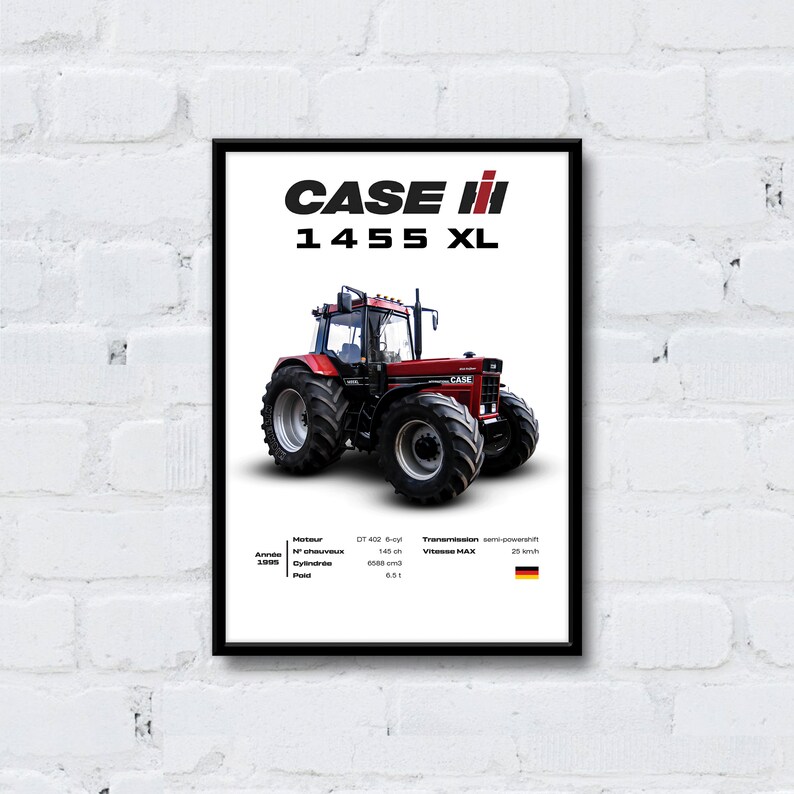 1455 XL Tractor Poster High-quality Agricultural Art Print for Farm ...