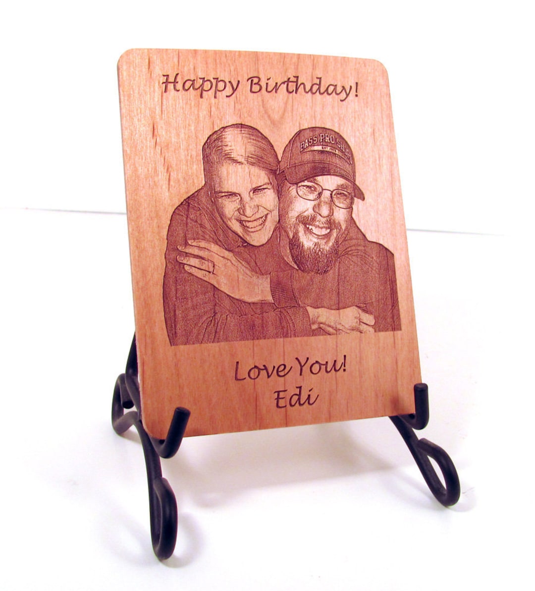 Personalized Real Wood Photo Greeting Card - Customized With Your Photo ...