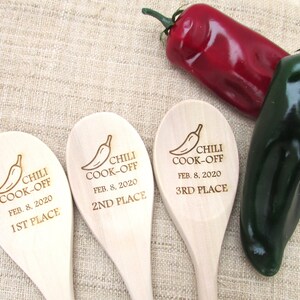 Chili Cookoff Spoon - Chili Cook-off Wooden Spoon - Personalized Chili ...