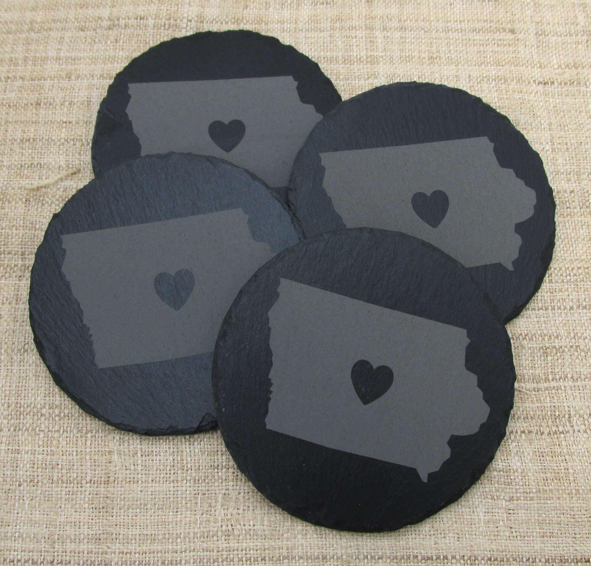State Love Slate Coasters Home State Stone Coasters Home | Etsy