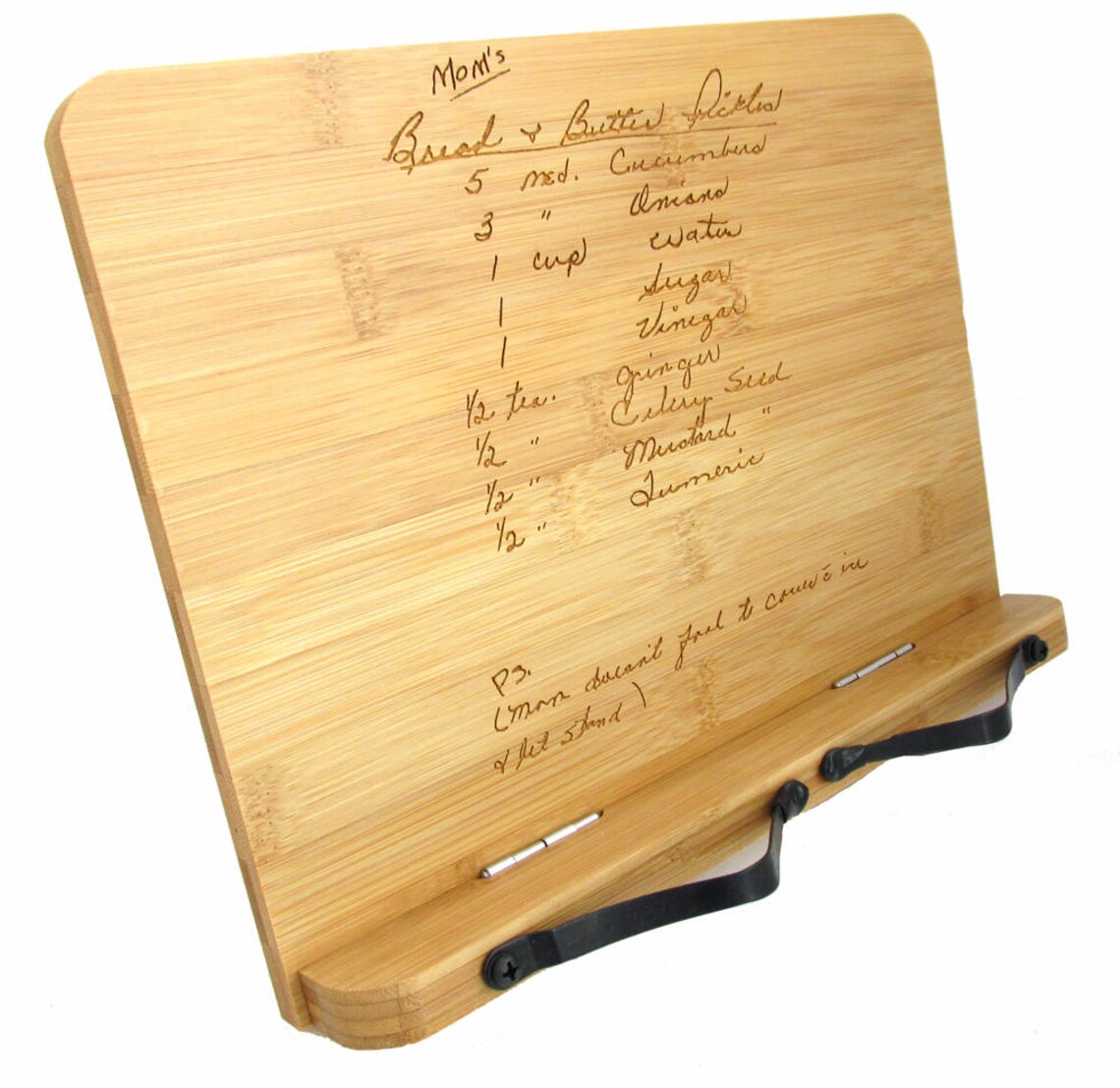 Cookbook Stand With Handwritten Recipe Bamboo Recipe Stand - Etsy Canada