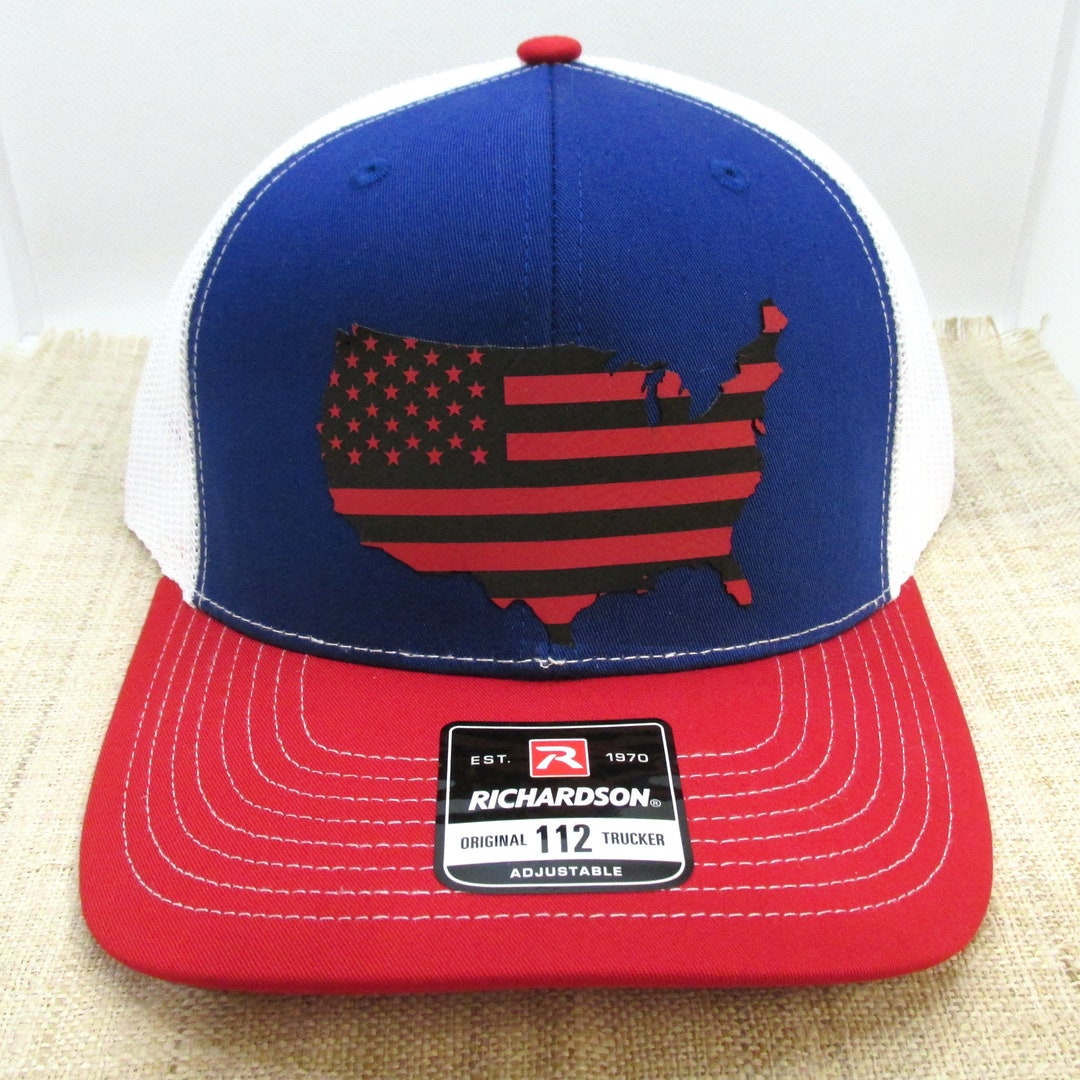 American Flag USA Patch Hat - Richardson 112 Snapback Patch Hat ...