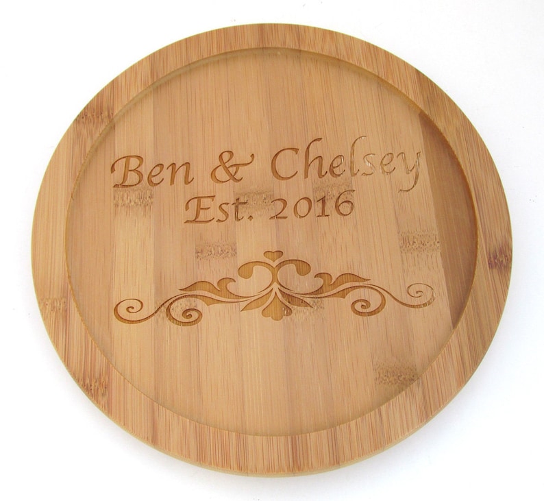 Personalized Lazy Susan - Wedding Gift Kitchen Gift - Bamboo Wood ...